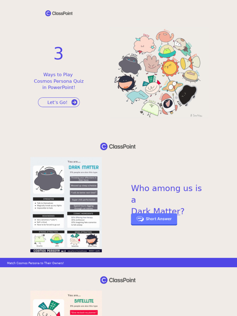 Cosmos Persona Quizzes by PowerPoint | PDF | Physical Sciences | Astronomy