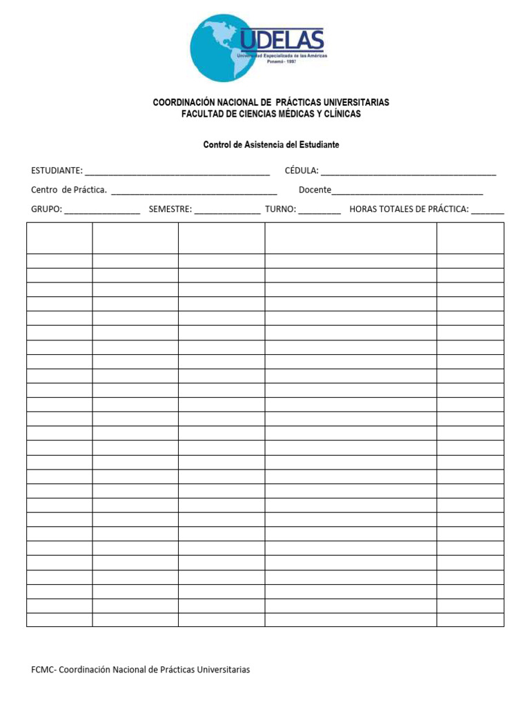 Formato Asistencia. Estudiantil | PDF