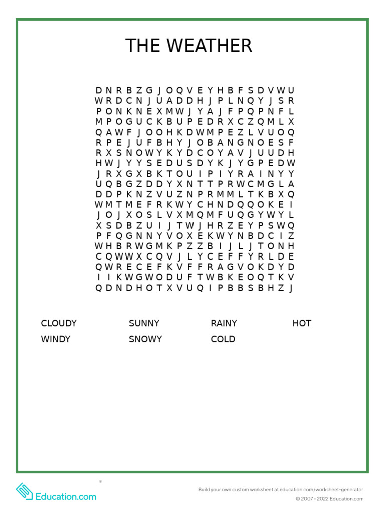 Wordsearch Weather | PDF