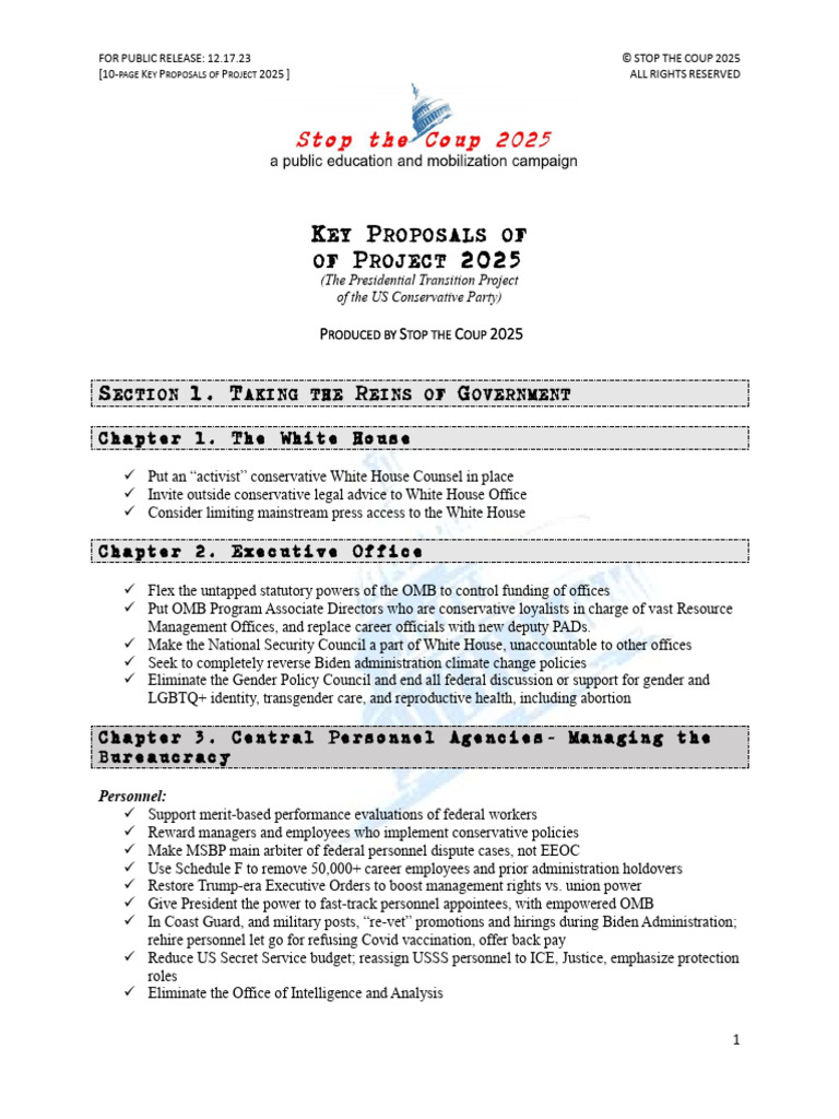 Project2025 BulletPoint Breakdown | PDF | Federal Trade Commission ...