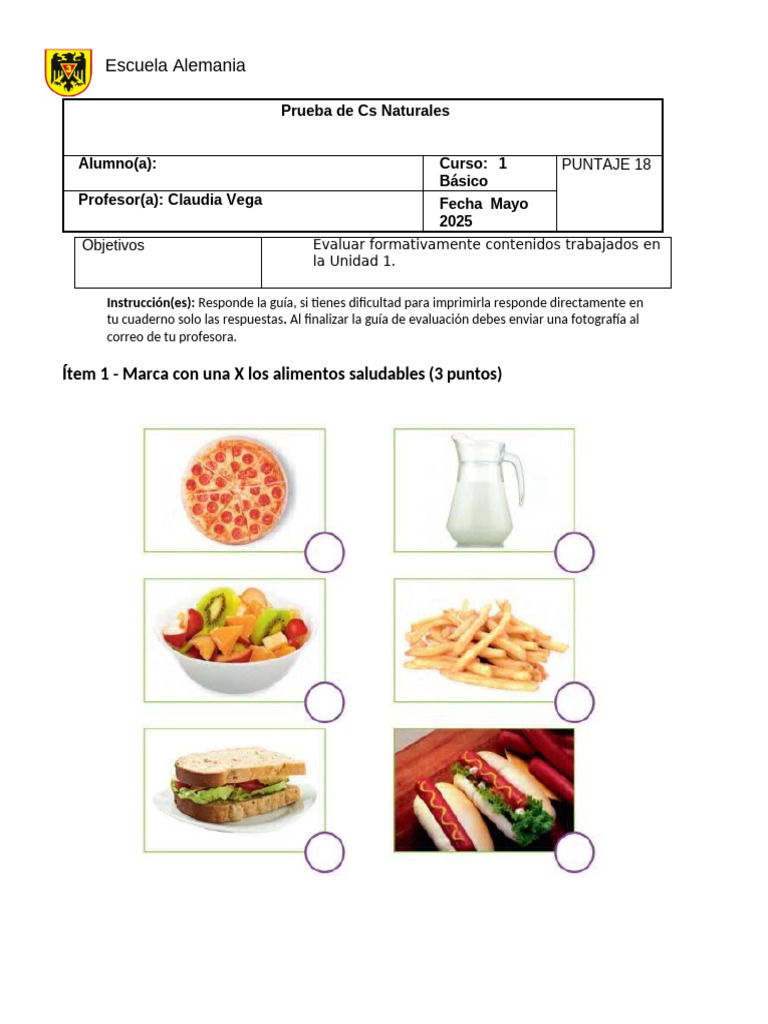 Prueba Cs Naturales Mayo | PDF