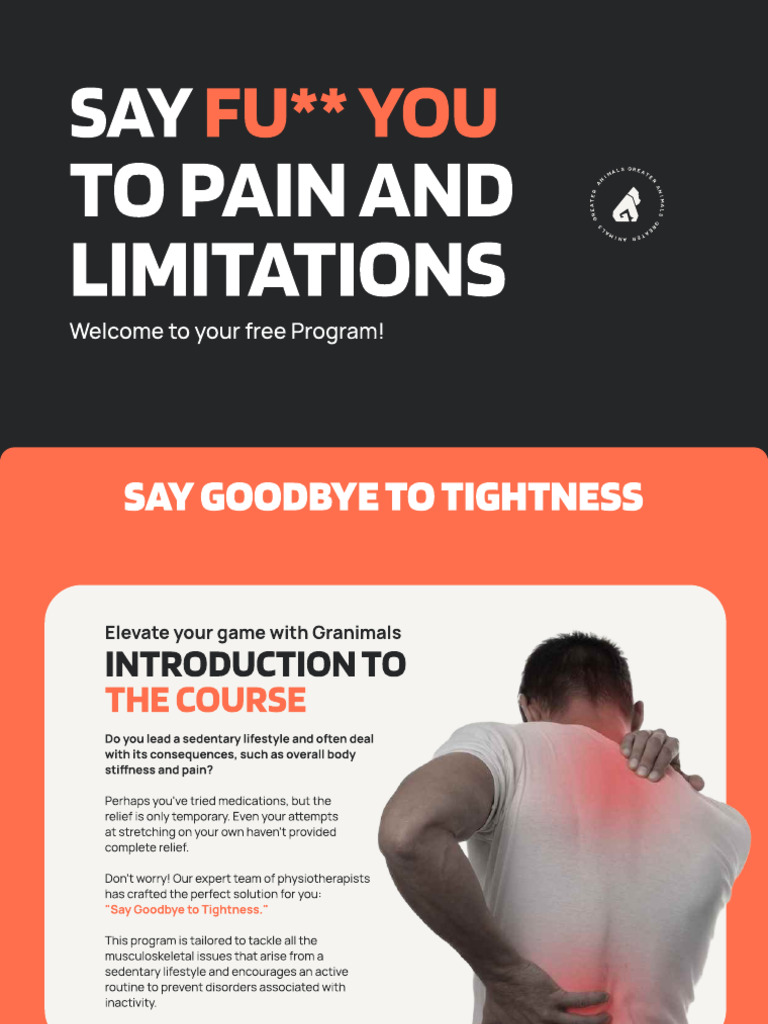 Say Goodbye to Body Tightness Program | PDF | Anatomical Terms Of ...