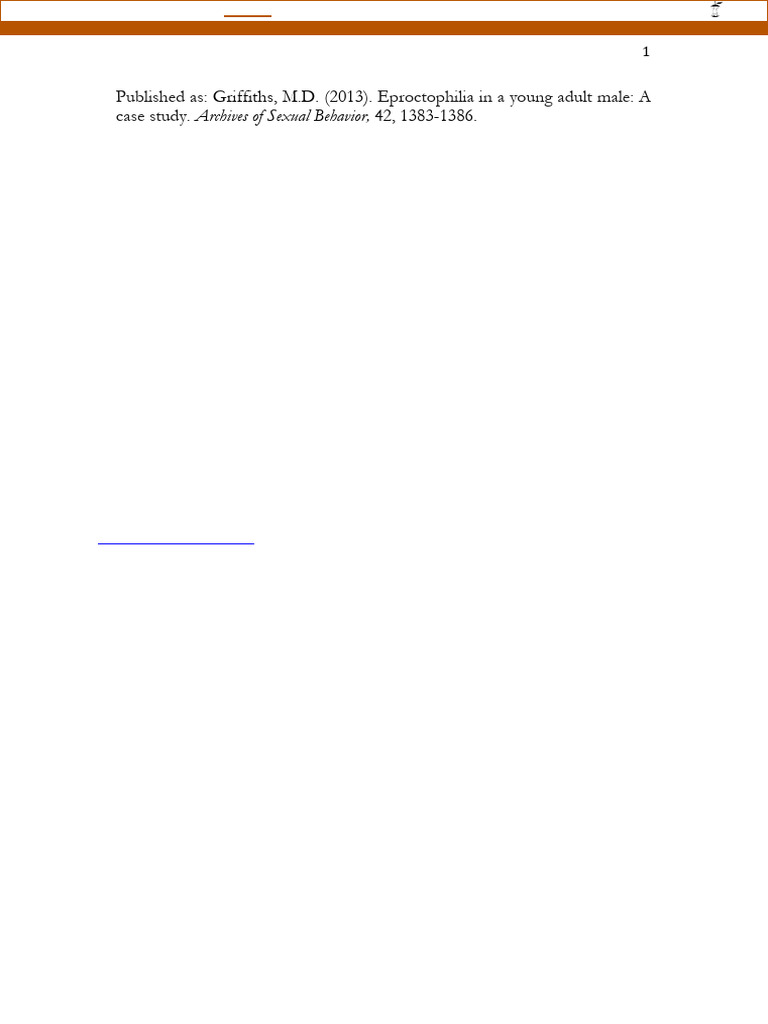 Published As: Eproctophilia in A Young Adult Male: A Case Study | PDF ...