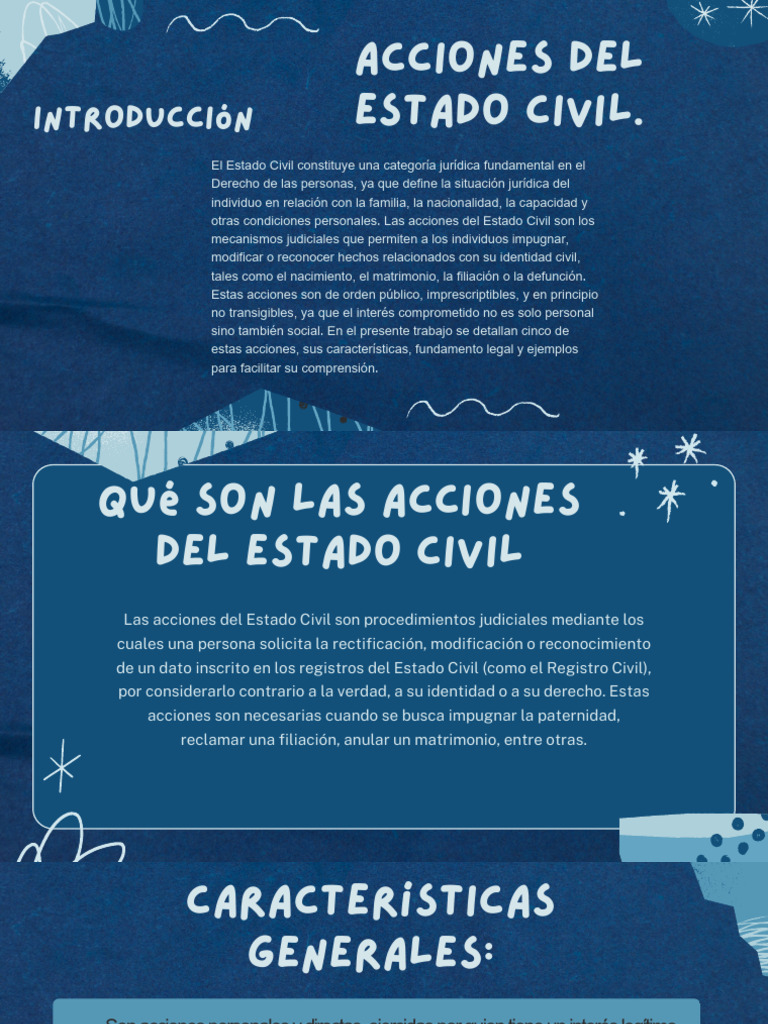 Acciones del Estado Civil: Guía Legal | PDF | Estado (política ...
