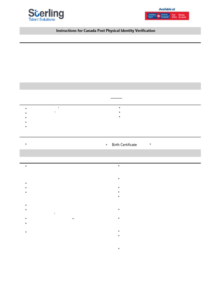 Background Check Identity Form Canada Post | PDF | Identity Document