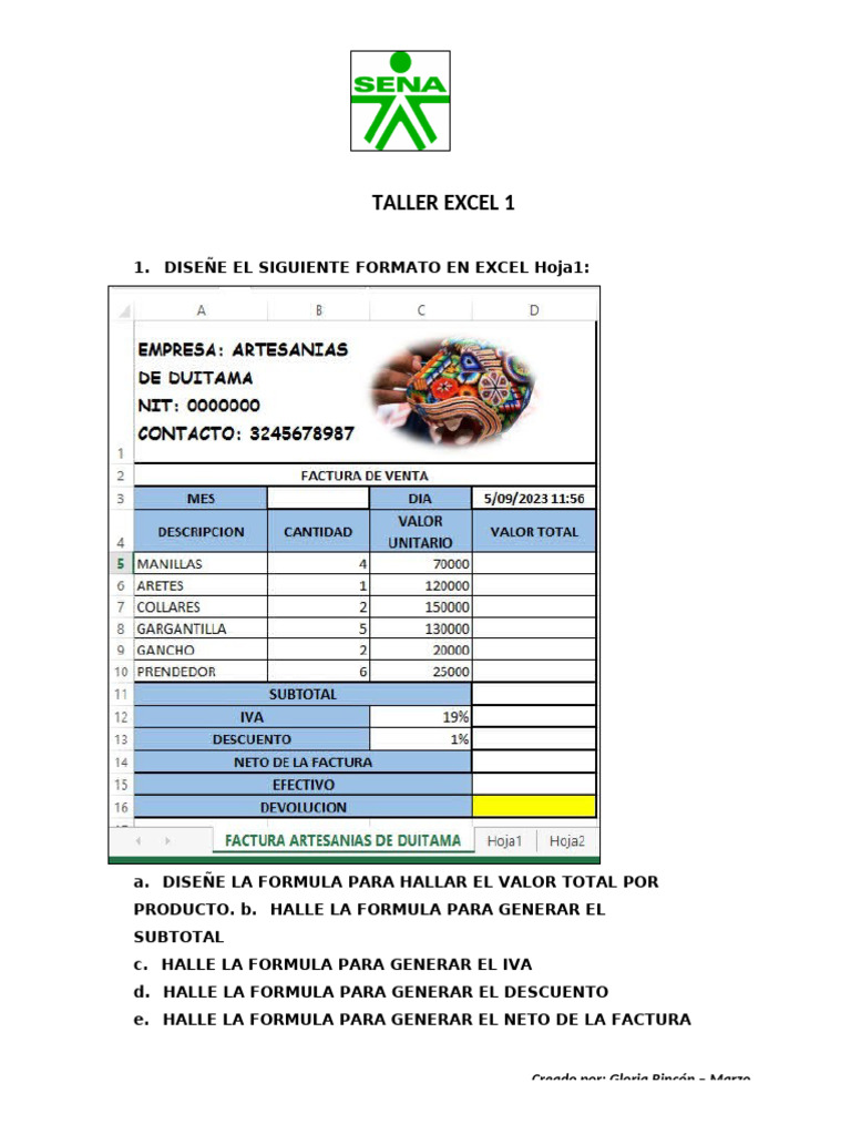 Taller Excel1 | PDF