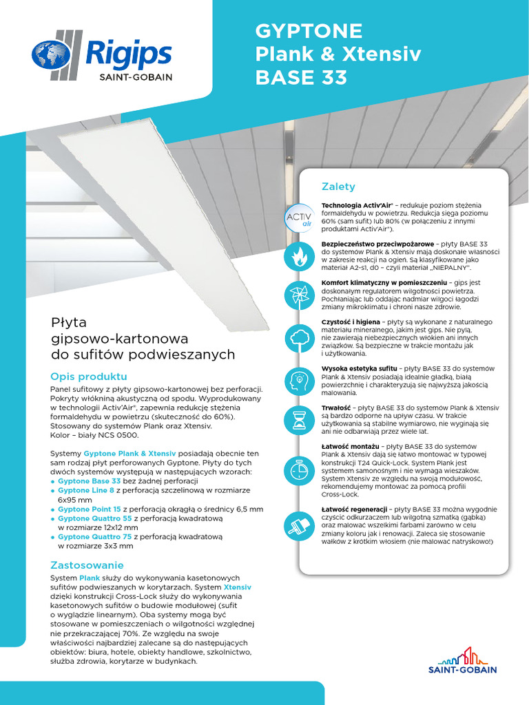 KT GYPTONE PLANK Base 33 | PDF