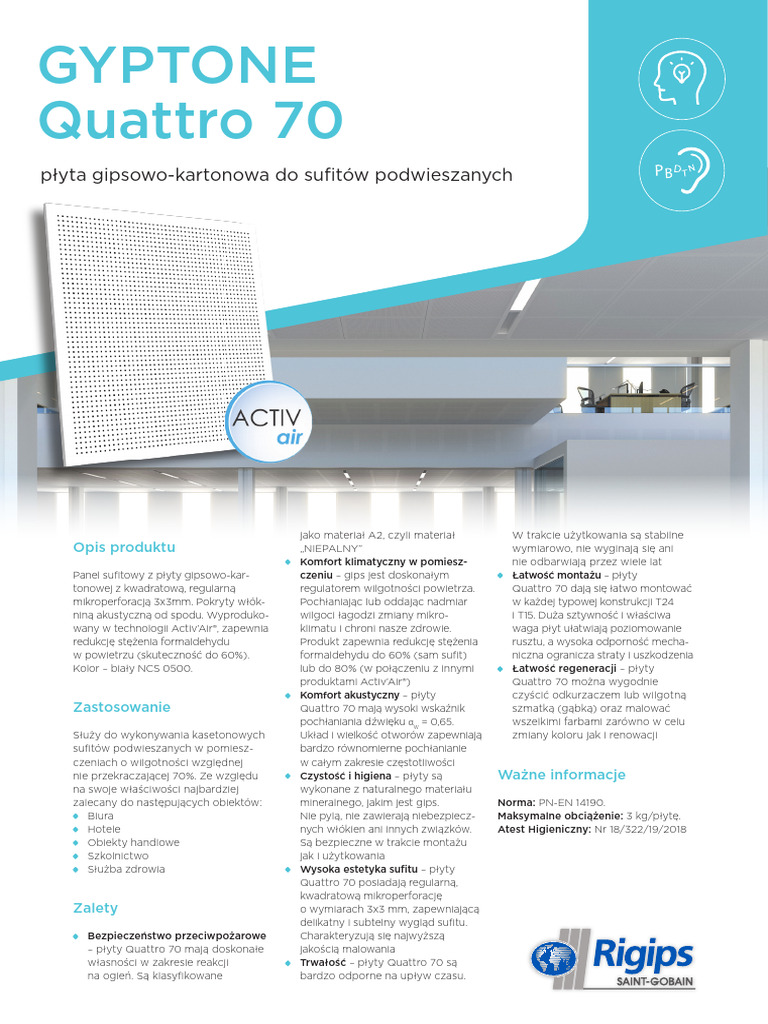 KT GYPTONE QUATTRO 70 GYPTONE Quattro 70 | PDF