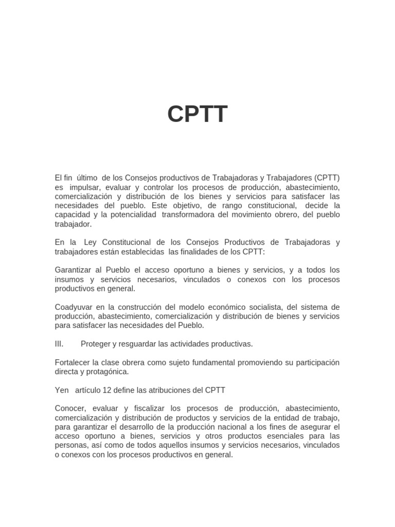 CPTT | PDF | Bienes | Venezuela