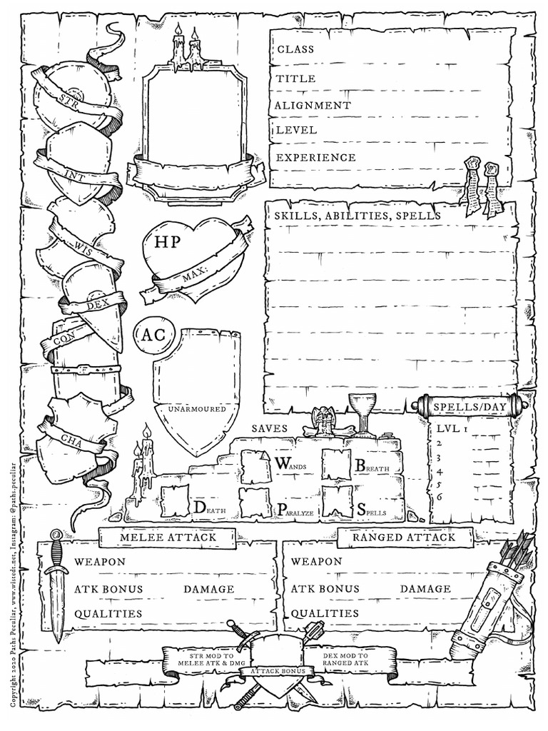 Character Sheet DND BX ascAC | PDF