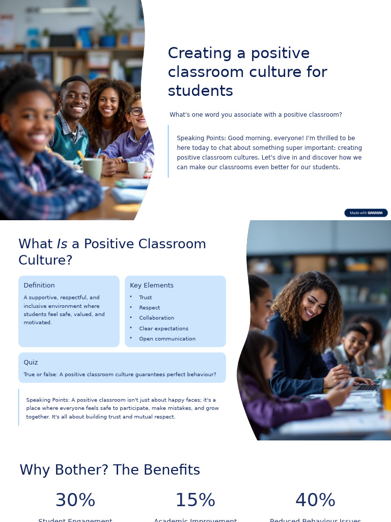 Creating A Positive Classroom Culture For Students | PDF | Learning ...