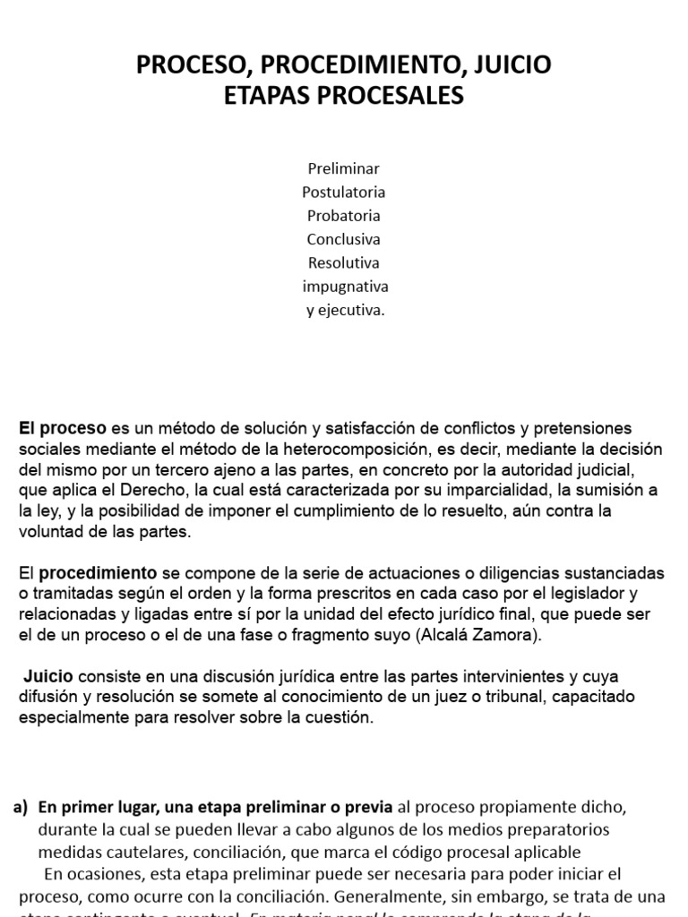 clase Etapas procesales CESBA | PDF | Evidencia (ley) | Apelación