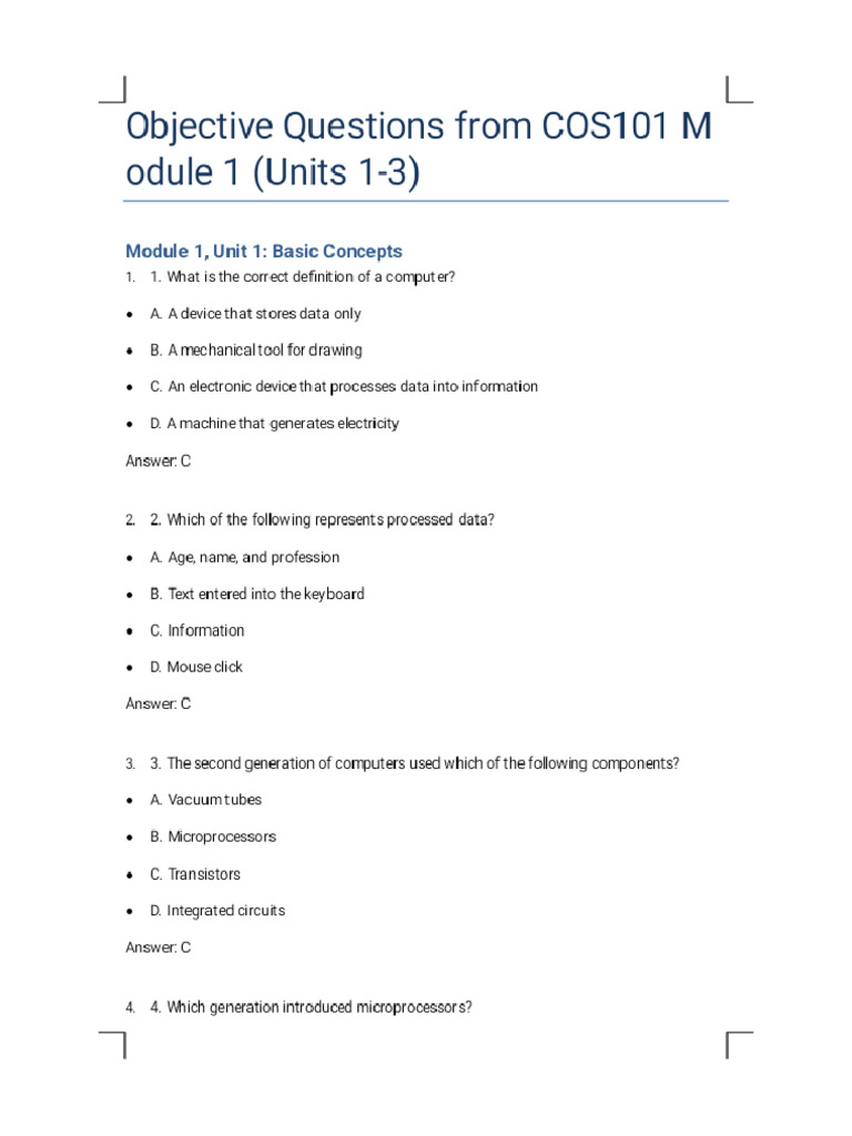 COS101_Objective_Questions_Extended_Phoenix | PDF
