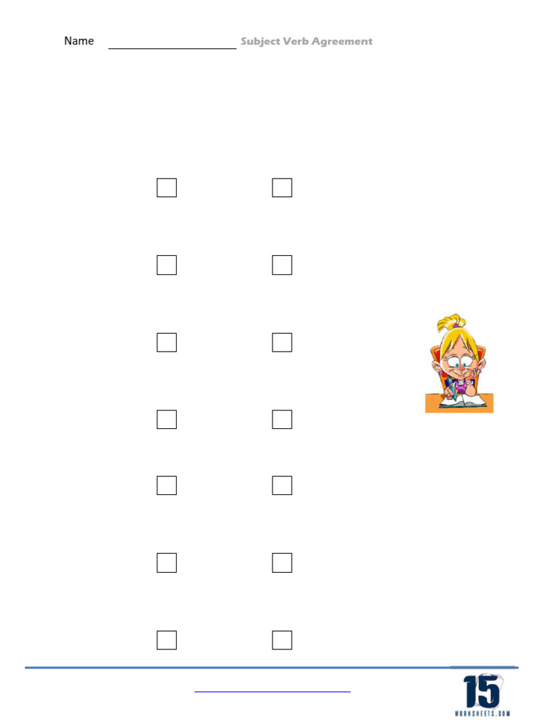 Sunject - Verb Agreement Worksheet Grade 9 | PDF
