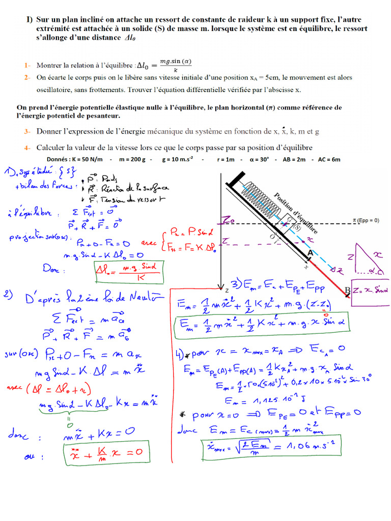 Exam Partie Mecanique El Mazzaoui CORR | PDF