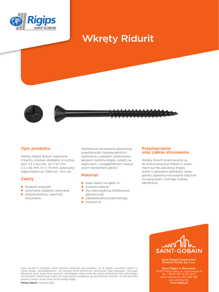 KT Wkrety Ridurit 09.2020 | PDF