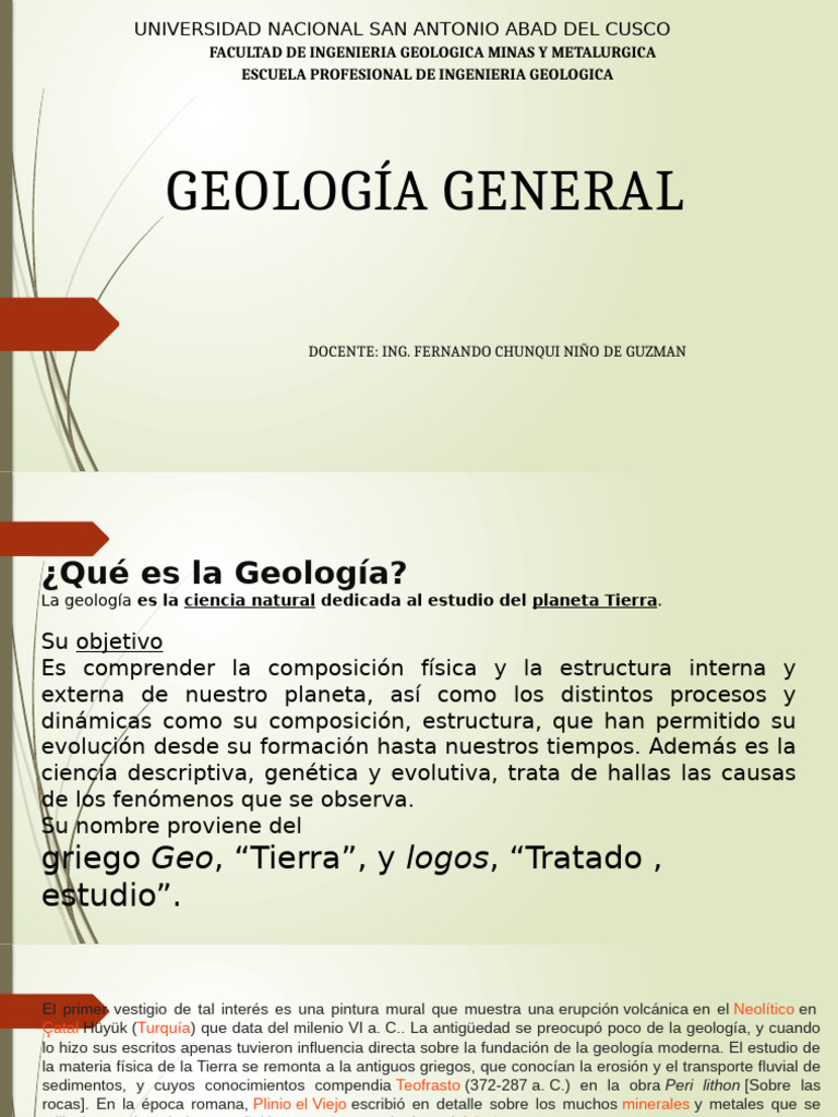 Historia de la Geología en Perú | PDF | Minerales | Roca (geología)