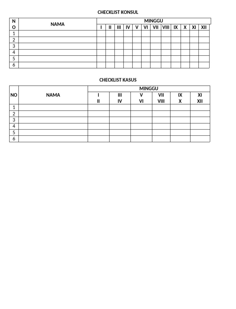Checklist Tugas | PDF