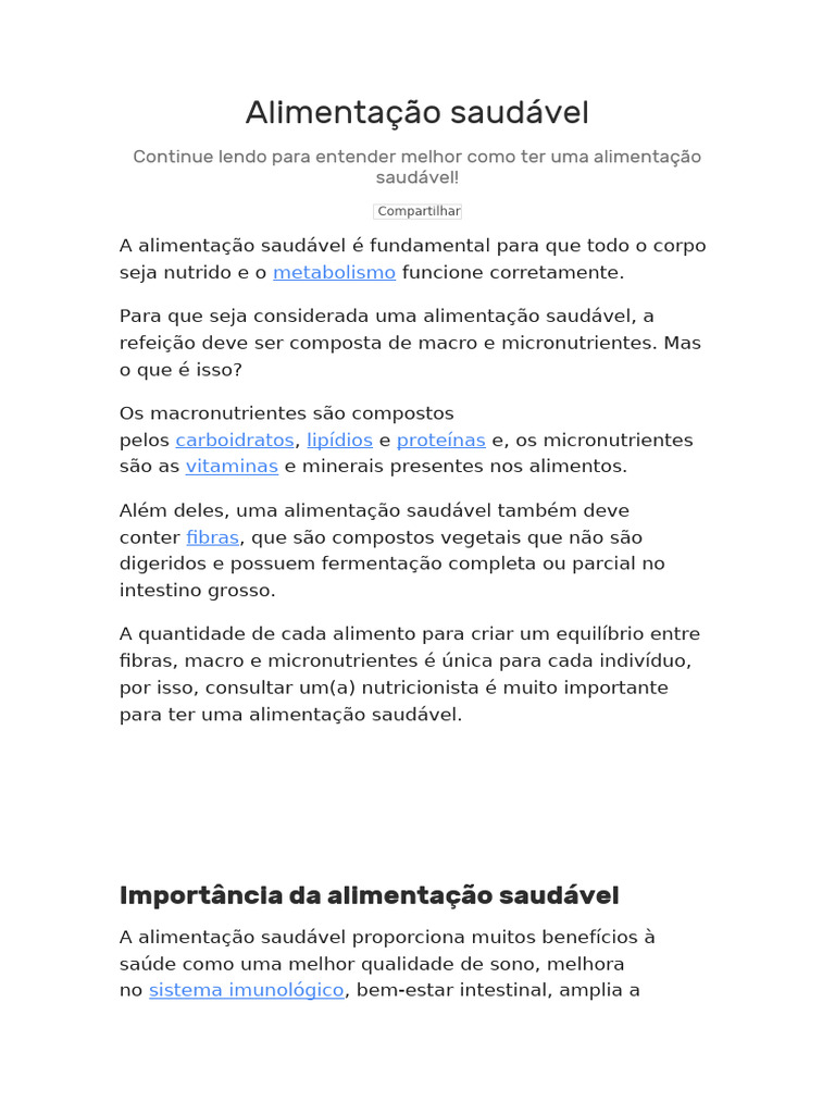 Guia Completo de Alimentação Saudável | PDF | Nutrientes | Alimentos