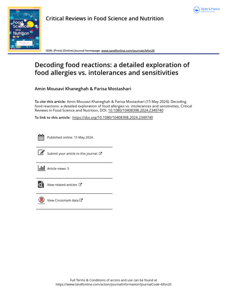 Food Allergies vs. Intolerances Explained | PDF | Food Intolerance ...