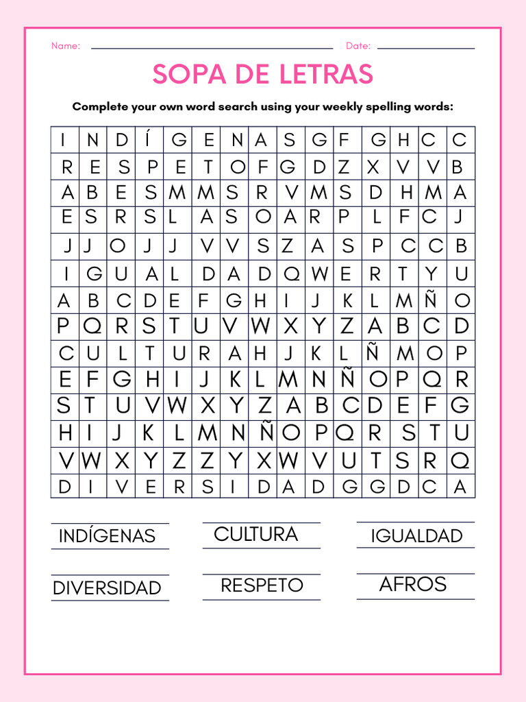 Blank Word Search Template | PDF