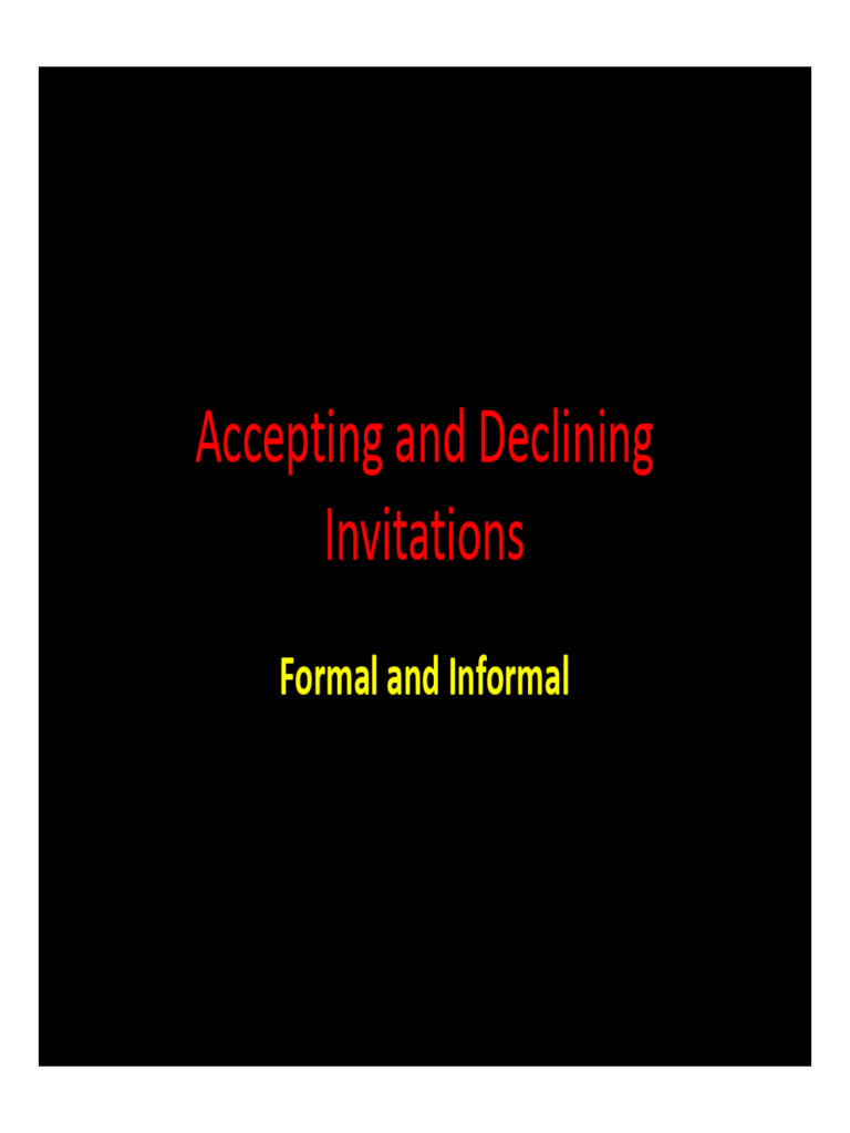 Accepting and Declining Invitations | PDF