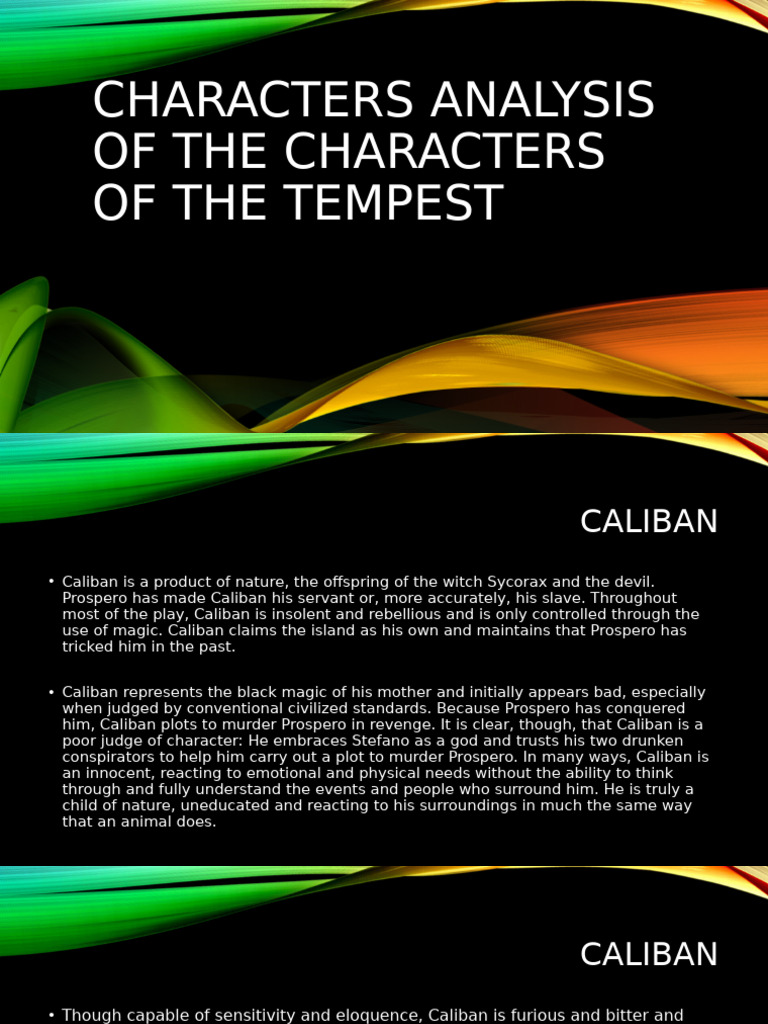 Characters Analysis of The Characters of The Tempest | PDF | The Tempest | Shakespearean Comedies