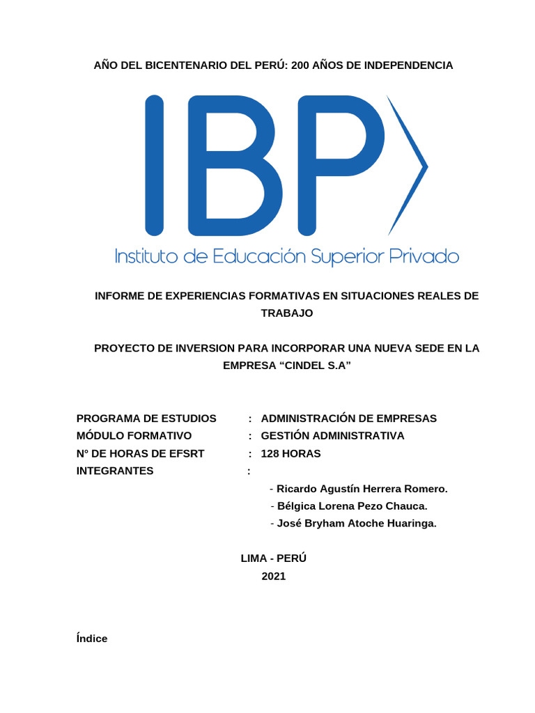 Proyecto de Inversión Cindel S.A. | PDF | Marketing | Business