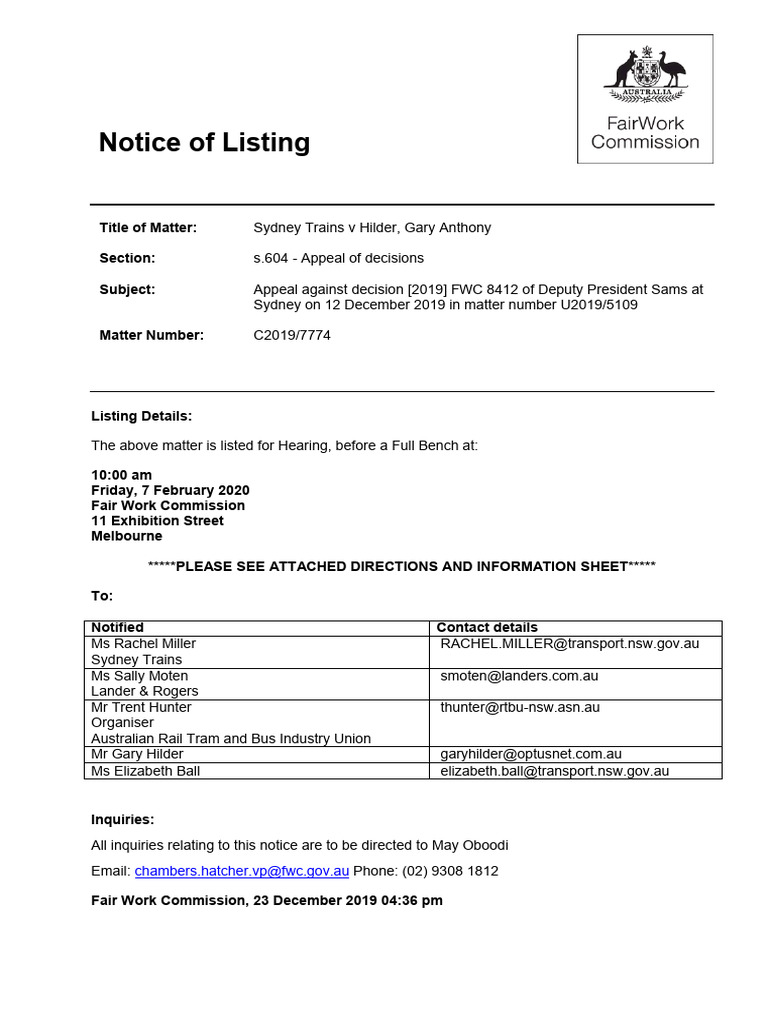 2019-12-23 Notice of Listing | PDF