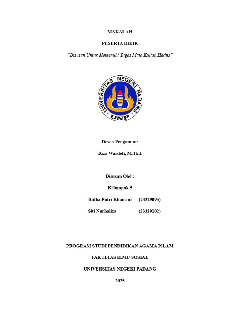 Makalah Hadits Kelompok 5 | PDF