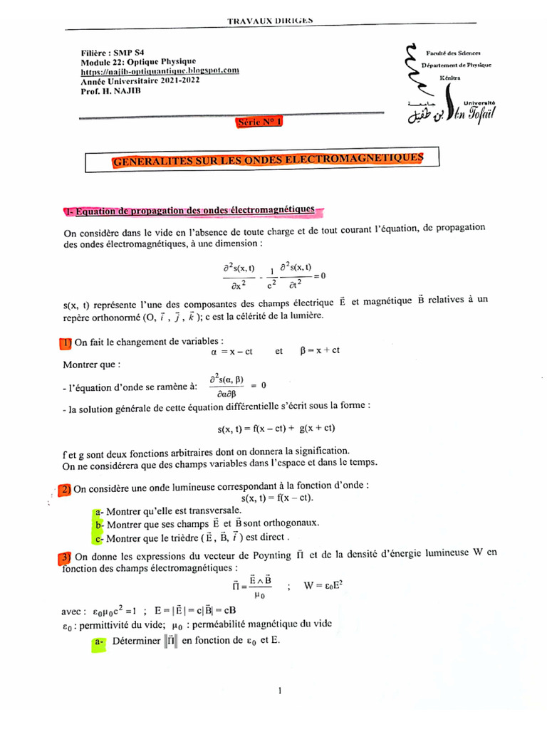 Corrigé TD Optique | PDF