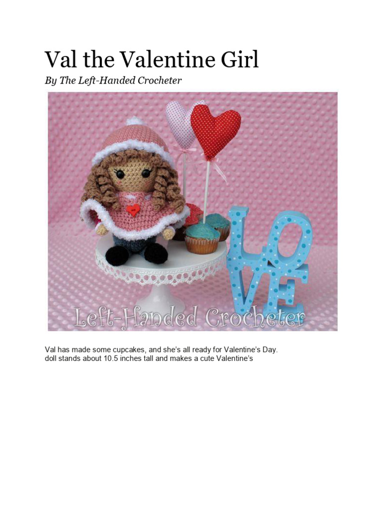 Left-Handed Crocheter Val The Valentine Girl | PDF | Crochet | Needlework