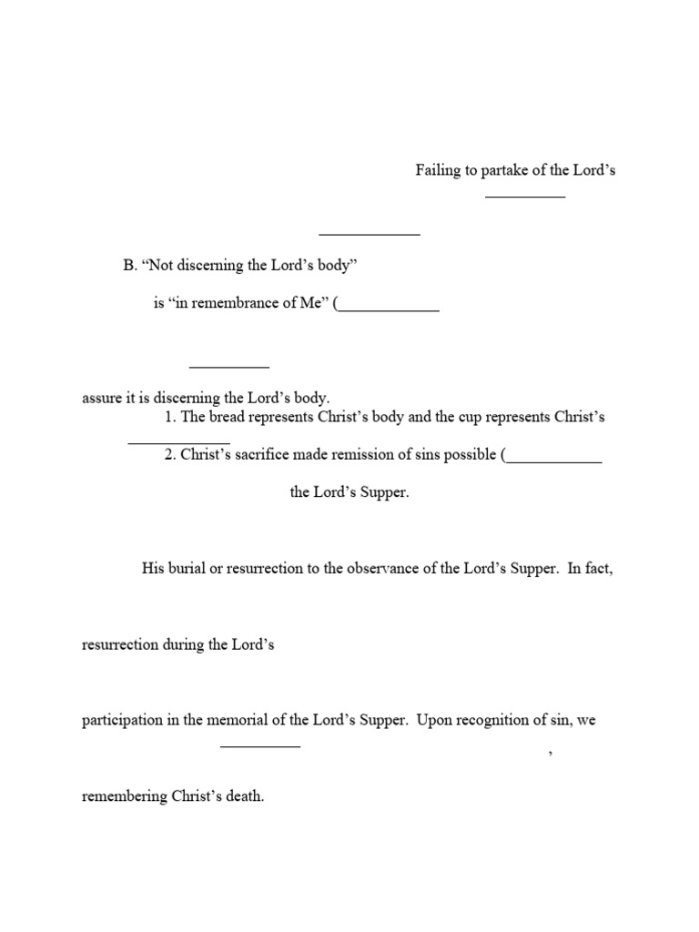 Observing the Lord's Supper Worthily | PDF | Eucharist | Resurrection ...