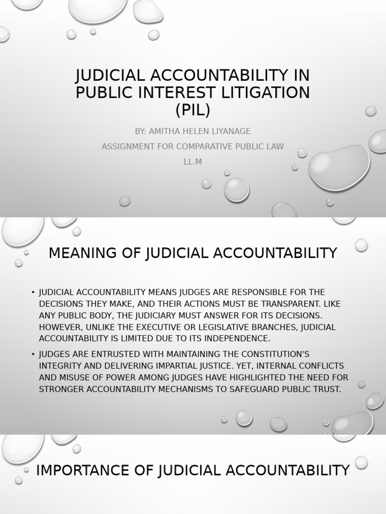 Judicial Accountability in Public Interest Litigation (PIL | PDF ...