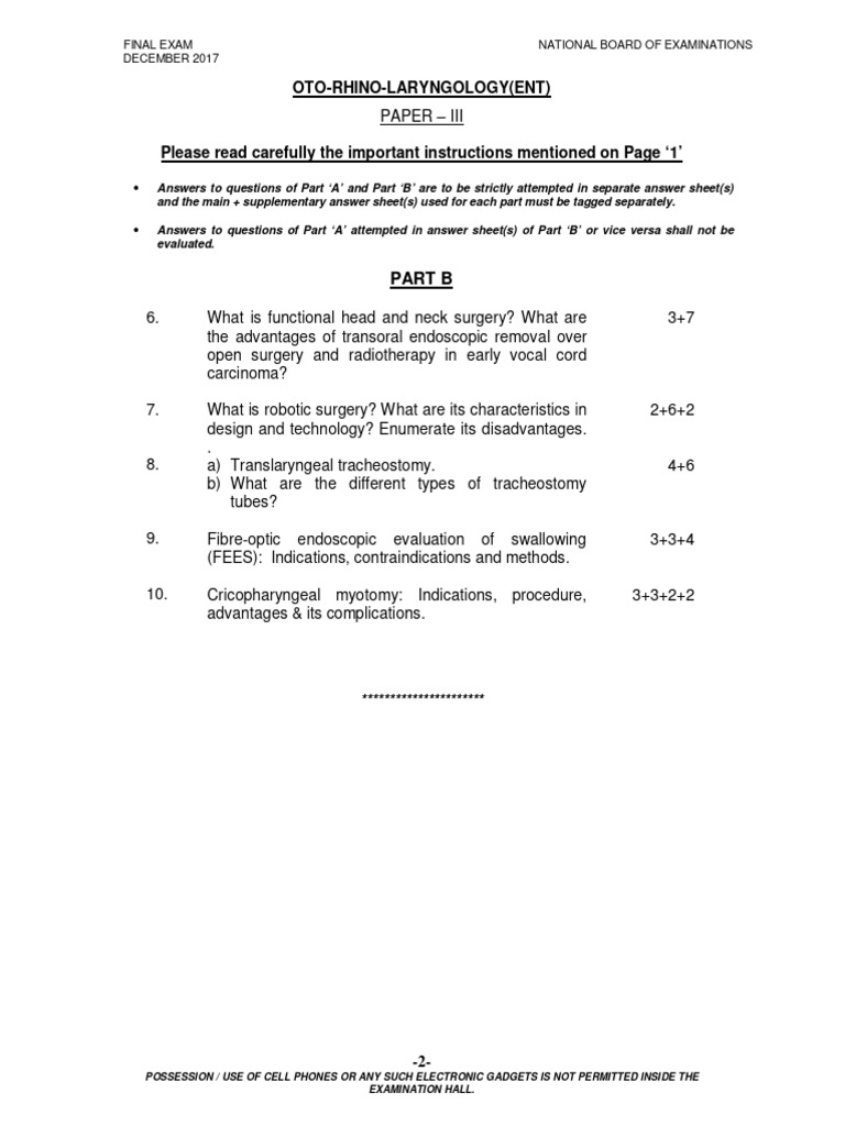 ENT-PAPER-III-B | PDF