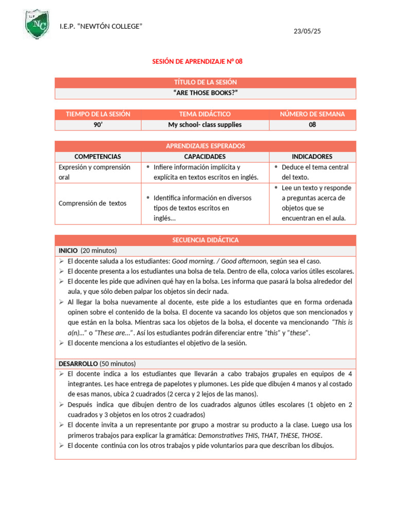 Demostrative Pronouns-1ro de Sec | PDF | Aprendizaje