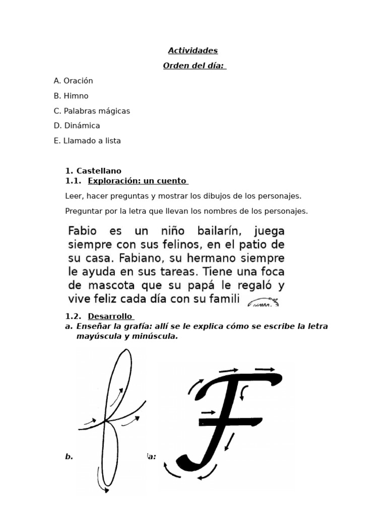 Cómo escribir la letra F en mayúscula | PDF