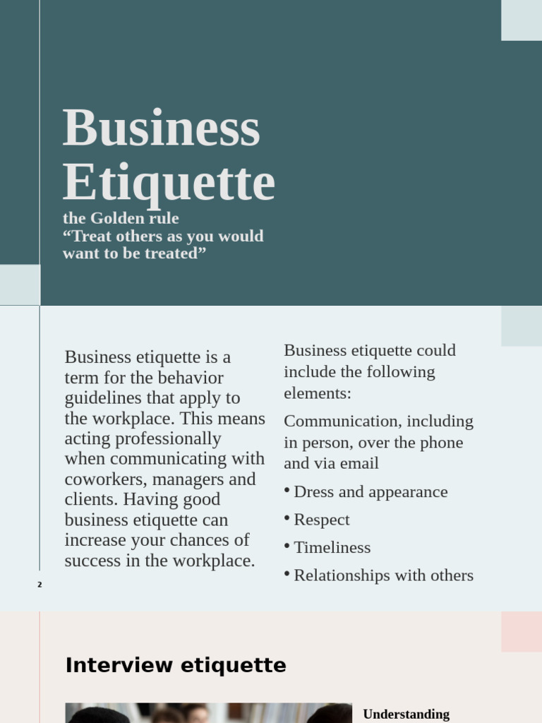 Essential Business Etiquette Guide | PDF | Human Communication ...