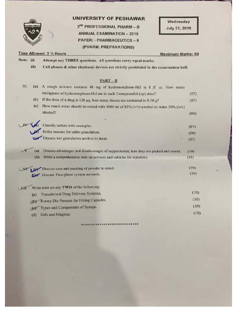 2nd Prof 2019 &20 Papers | PDF