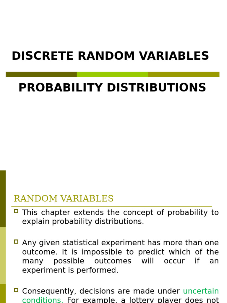 Chapter-5_Probability Distributions | PDF | Probability Distribution | Random Variable