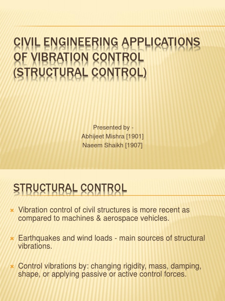 Civil engineering applications of vibration control | PDF | Resonance ...