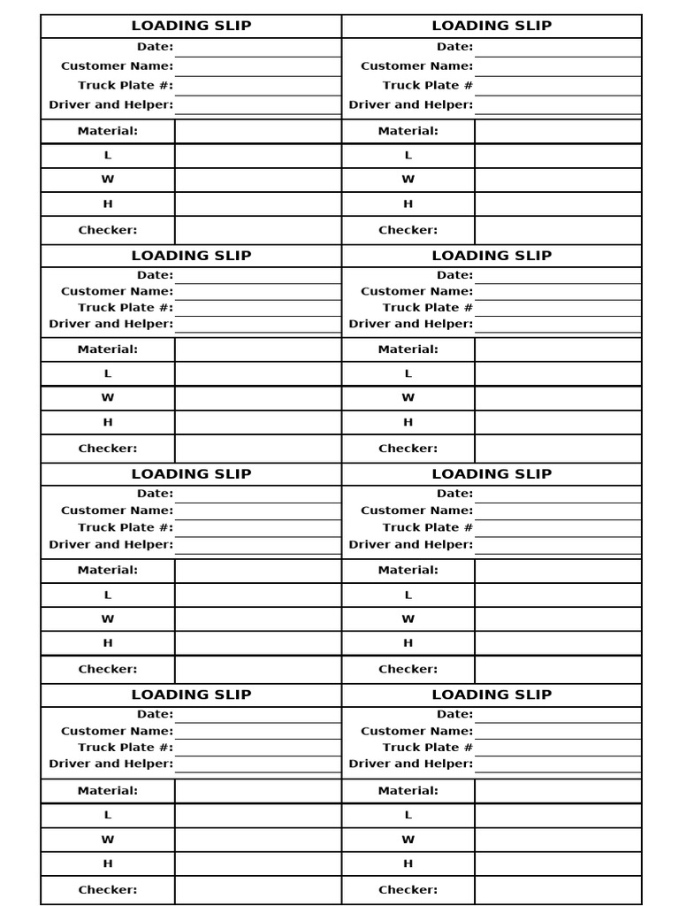 GAATI Stock File Loading Slip | PDF