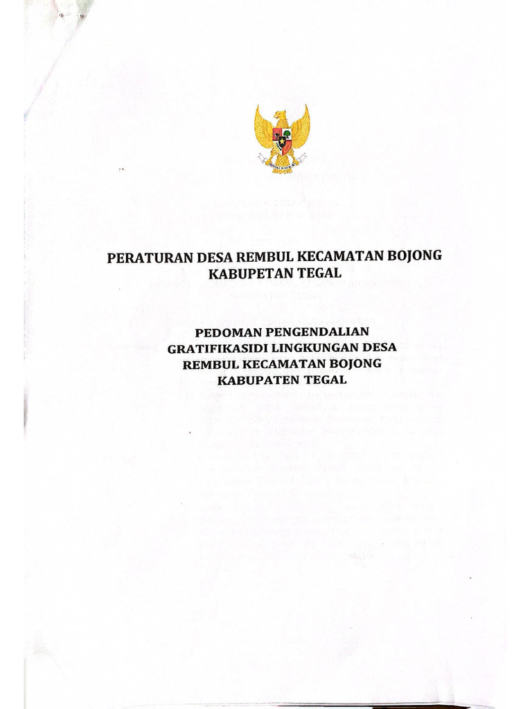 Perdes No 04 Tahun 2022 Tentang Pedoman Pengendalian Gratifikasi FIX | PDF