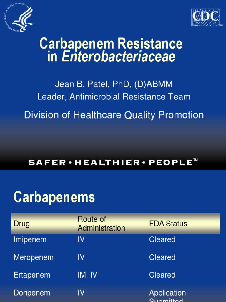 Carbapenem Power Point | Beta Lactamase | Bacteria