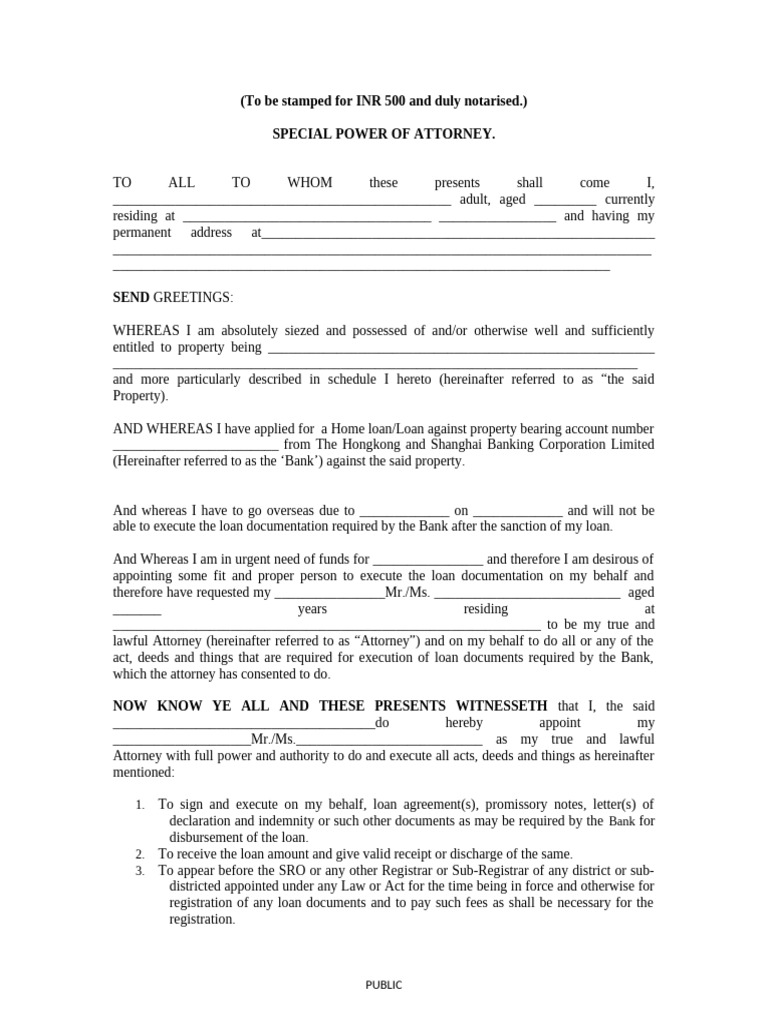 NRI POA-for Execution of Mortgage Lionell Furtado | PDF | Loans | Mortgages