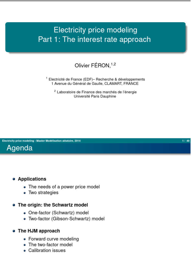 Cours 3 - Electricity Price Modeling | PDF | Volatility (Finance ...