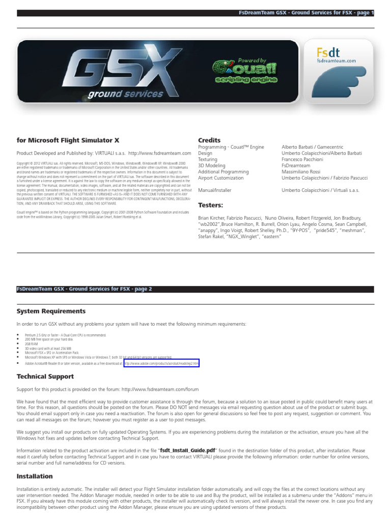 GSX Manual for FSX Ground Services | PDF | Baggage | Truck