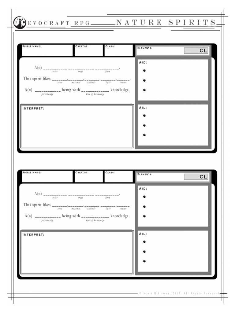 Nature Spirit Sheet | PDF
