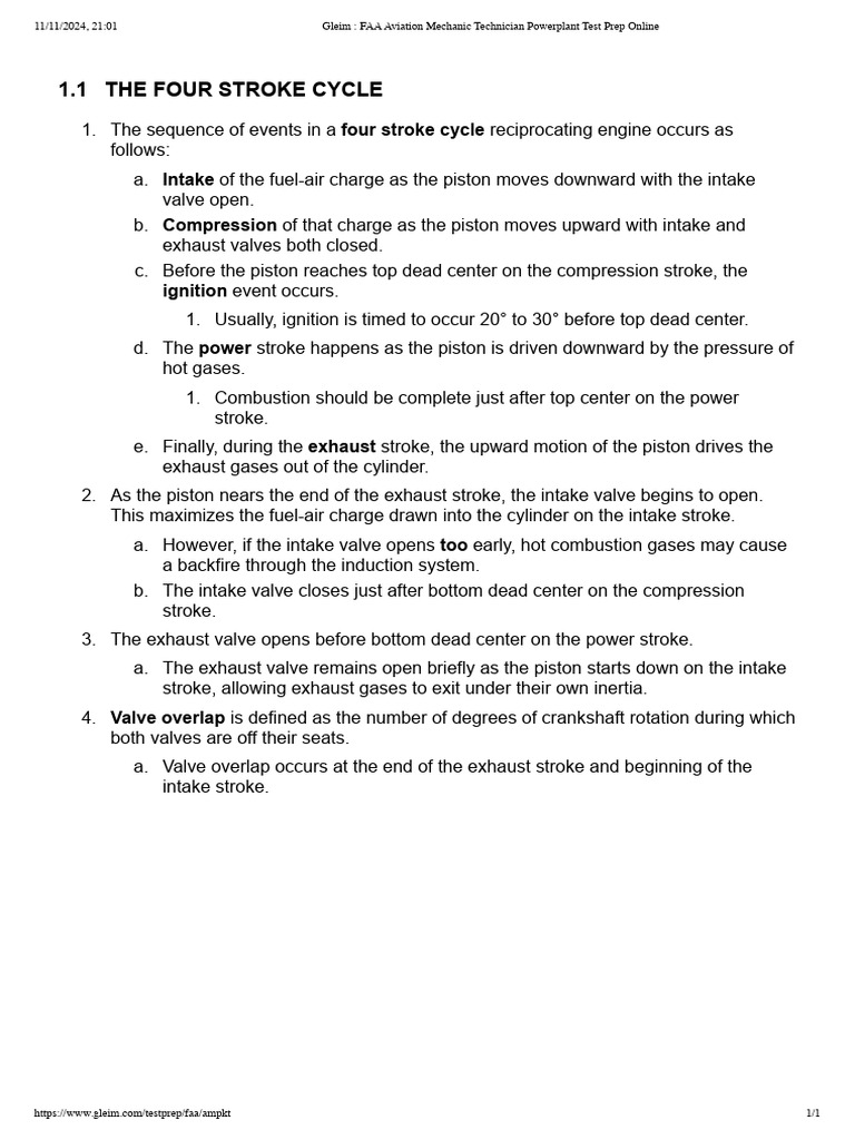 The Four Stroke Cycle | PDF