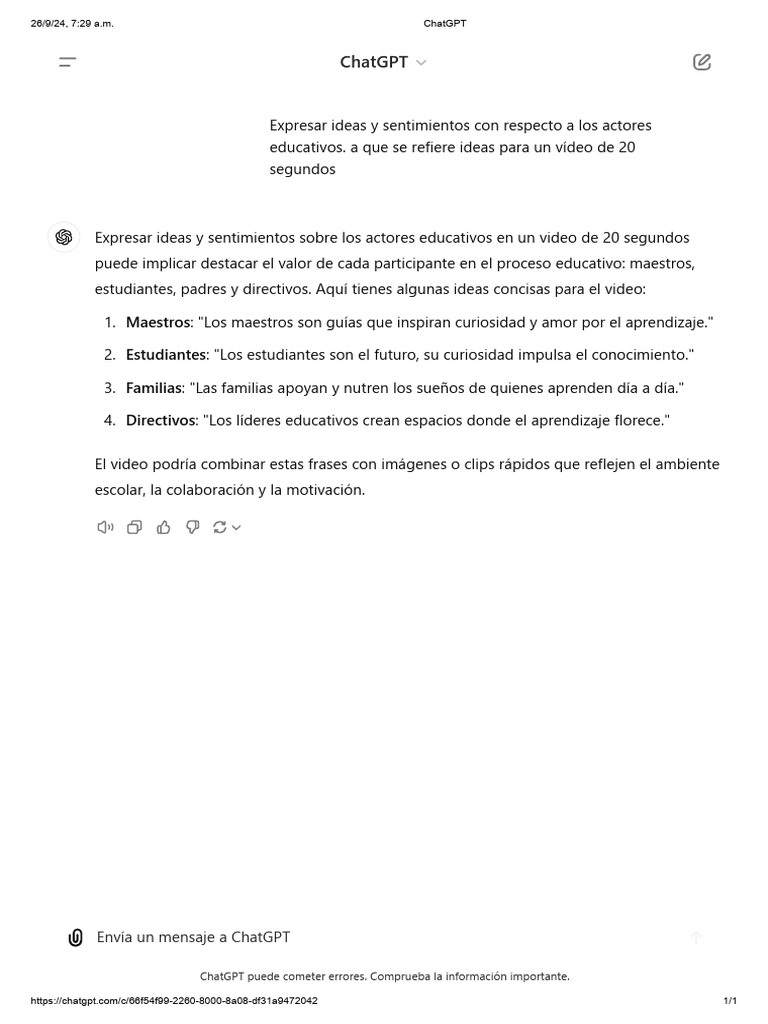 Expresar Ideas Con Respecto A Los Actores Educativos | PDF